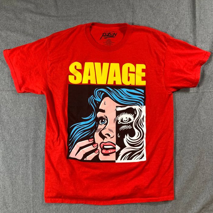 Other Popular Poison Savage Shirt Women Large Red Short Sleeve | Grailed