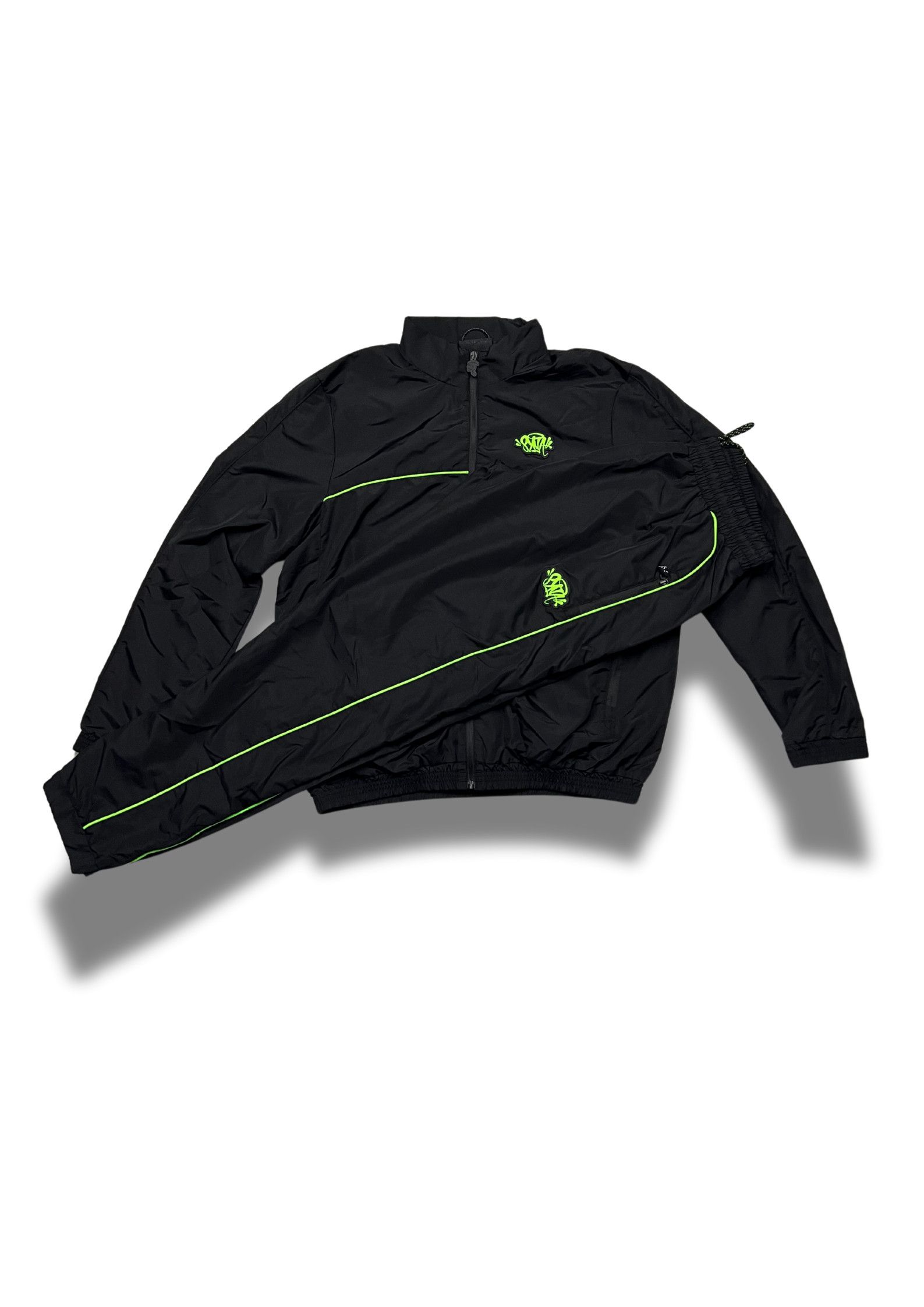 Designer × Streetwear Syna World Shell Tracksuit “BLACK/GREEN” | Grailed