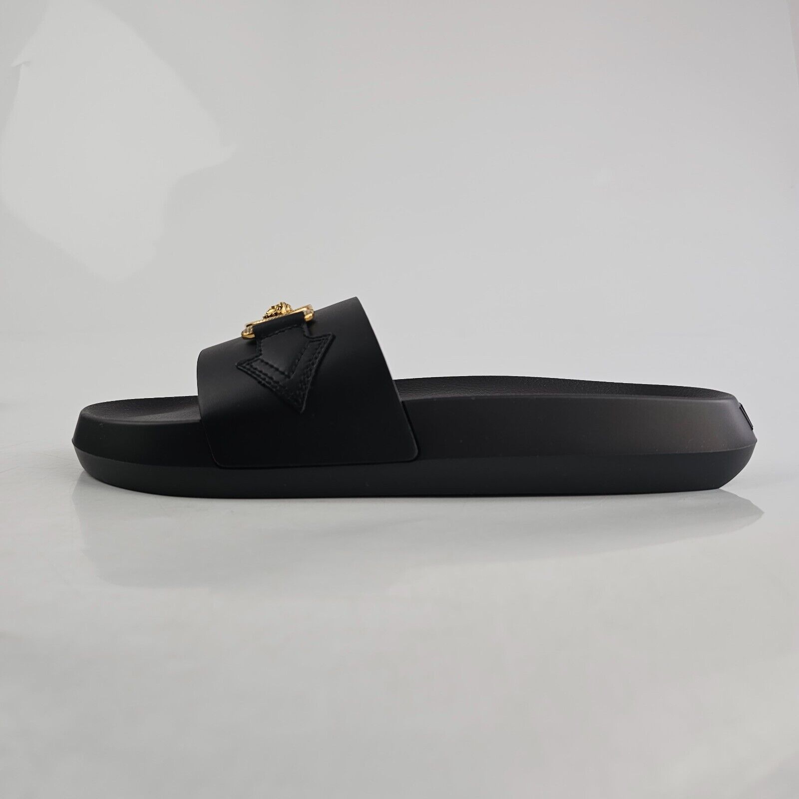 Versace Versace Medusa Black Leather Slide Sandals New | Grailed