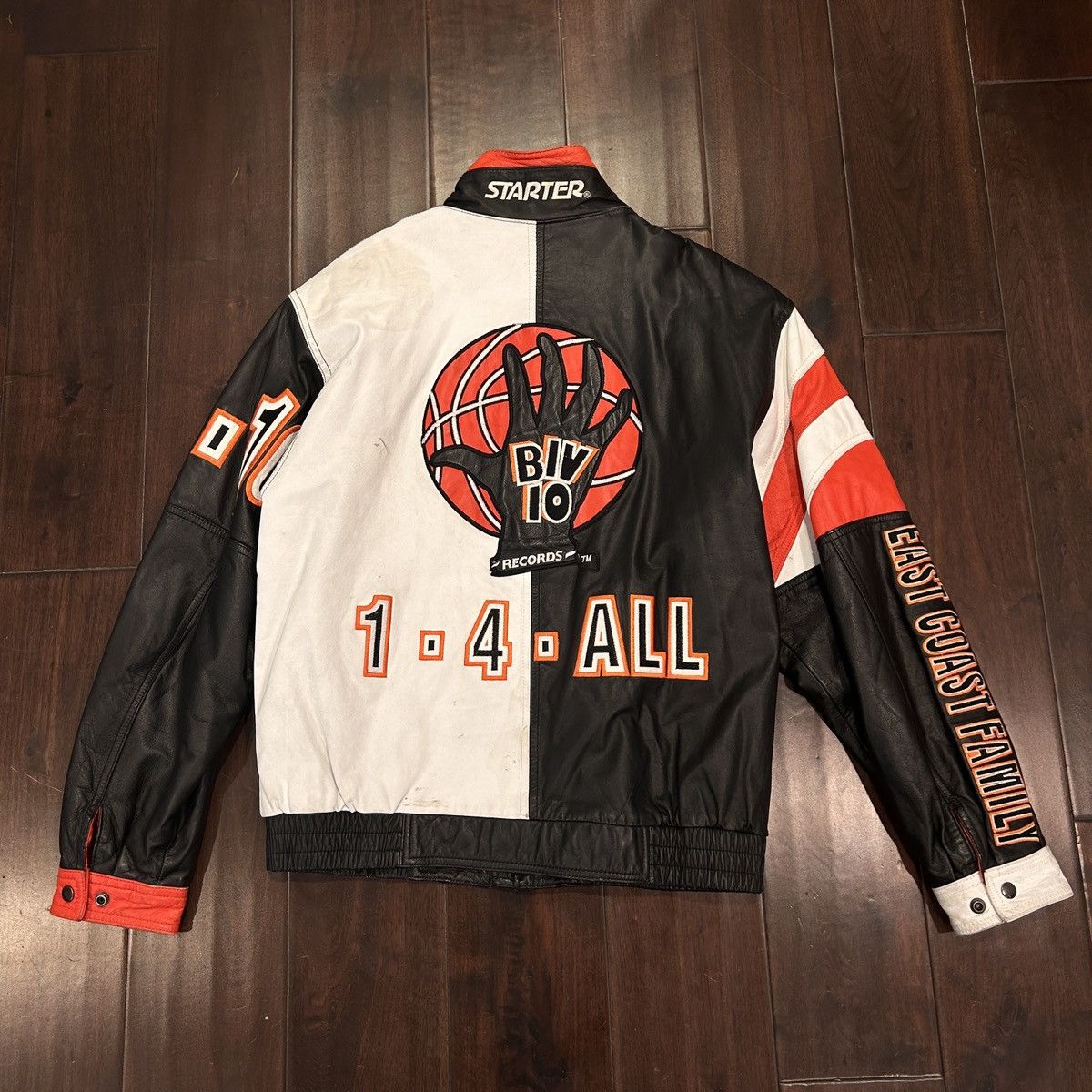 Starter × Vintage Starter Bel Biv Devoe Biv 10 Records 1-4-All Leather Jacket | Grailed