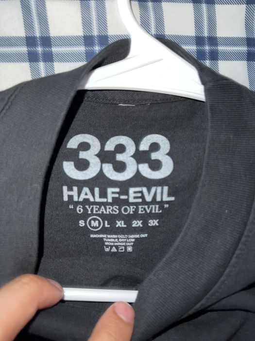 Half Evil Half evil black flame logo tee | Grailed