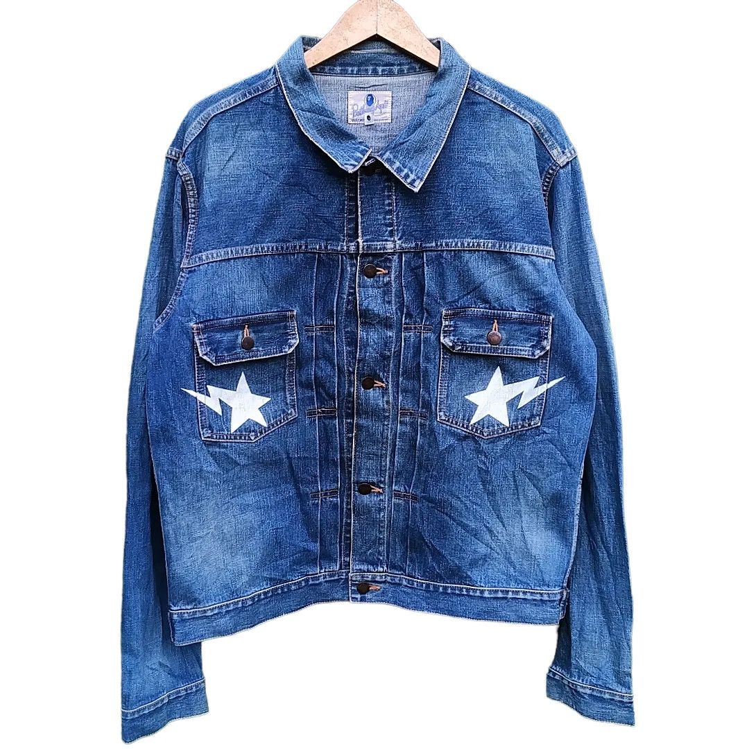 Bape Bapesta Denim Jacket | Grailed