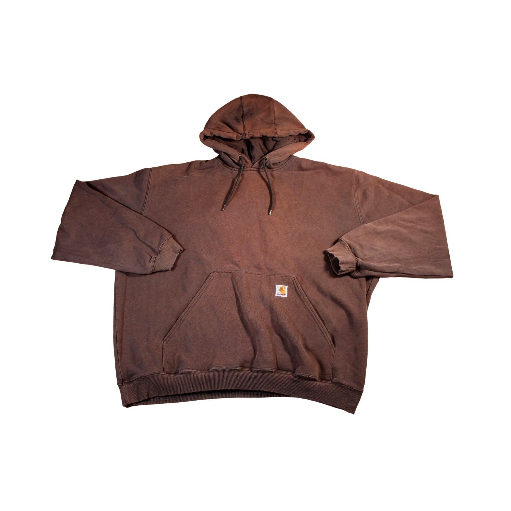 Vintage Carhartt Midweight Hooded Sweatshirt Dark Brown | Grailed