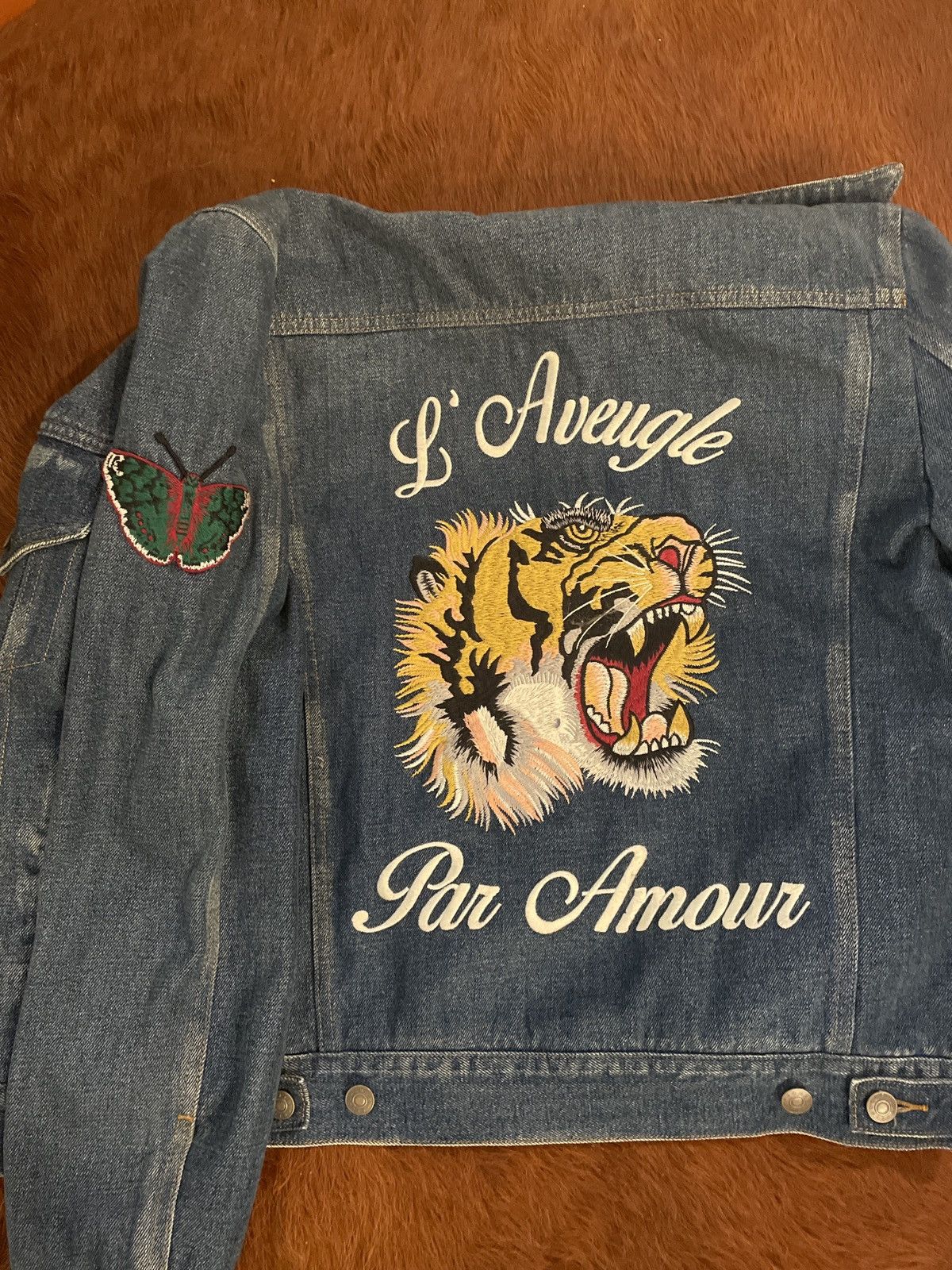 Gucci Gucci Lined L'Aveugle Par Amour Denim Jacket | Grailed