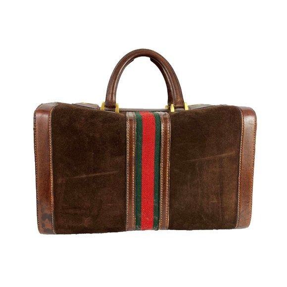 Gucci Auth Vintage Gucci Train Cosmetic Case Brown Racing Stripe 1 ...