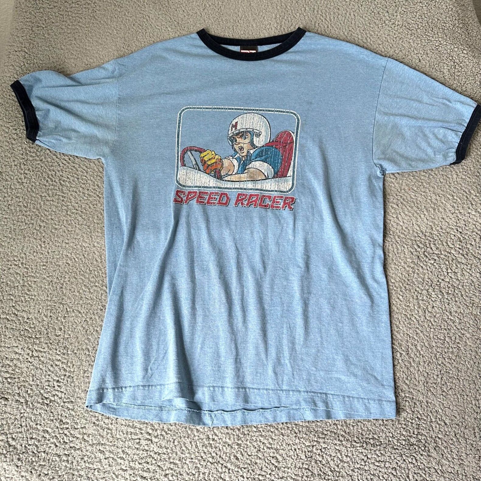 Speedo Vintage Speed Racer Shirt Adult Large Blue Ringer Y2K Tee Cartoons Mens | Grailed
