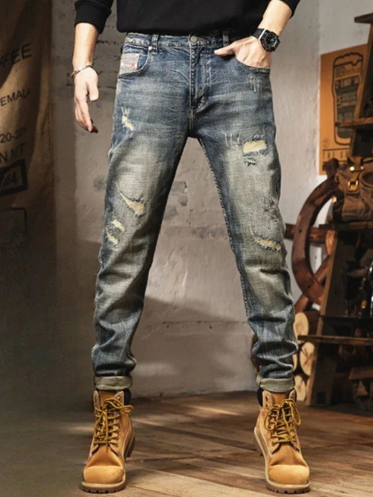 Vintage Tapered Ripped Cowboy Jeans Torn Cargo | Grailed