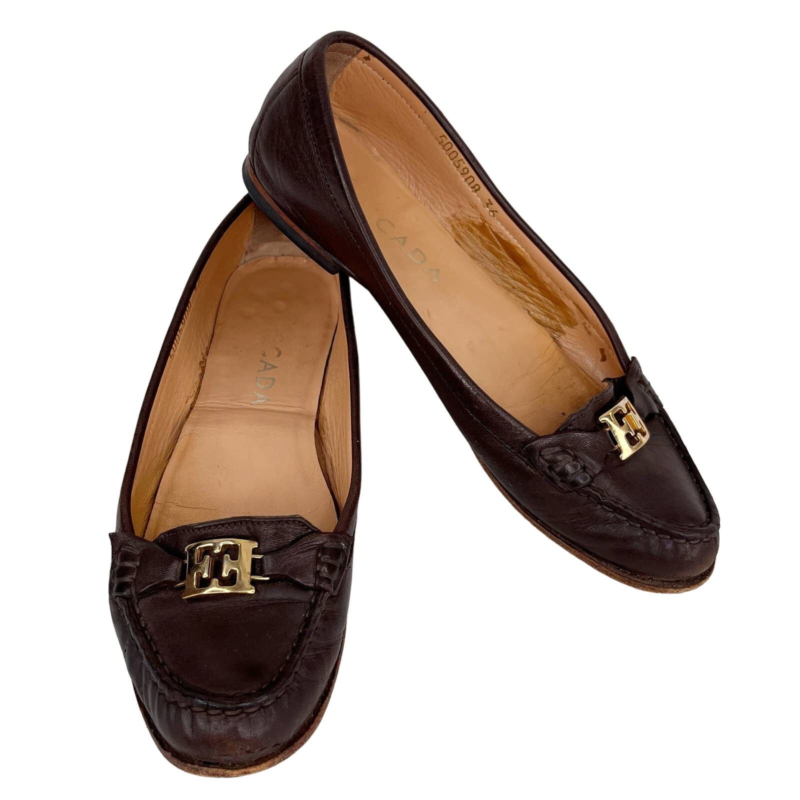 Escada Escada Flats Loafers Brown 36 Gold Tone Hardware | Grailed