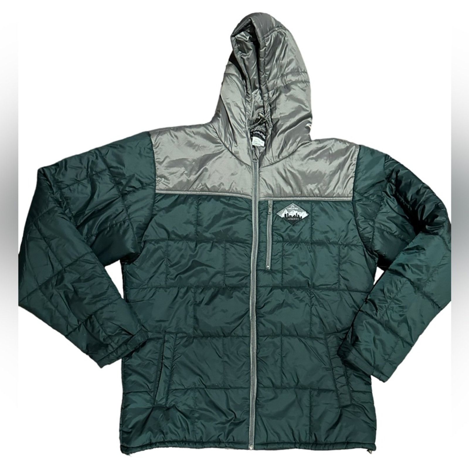 Coalatree Coalatree XXL Camper Hooded Puffer Jacket Green & Gray | Grailed