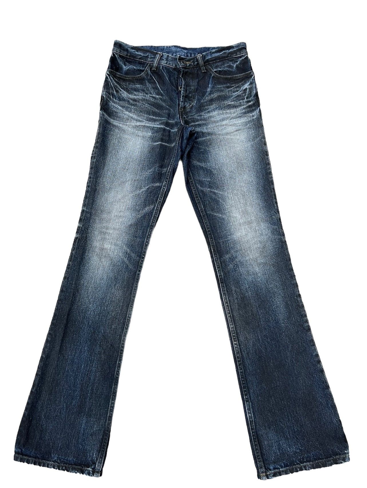 Shellac Shellac Shade Japan Waxed Denim Flare Jeans | Grailed