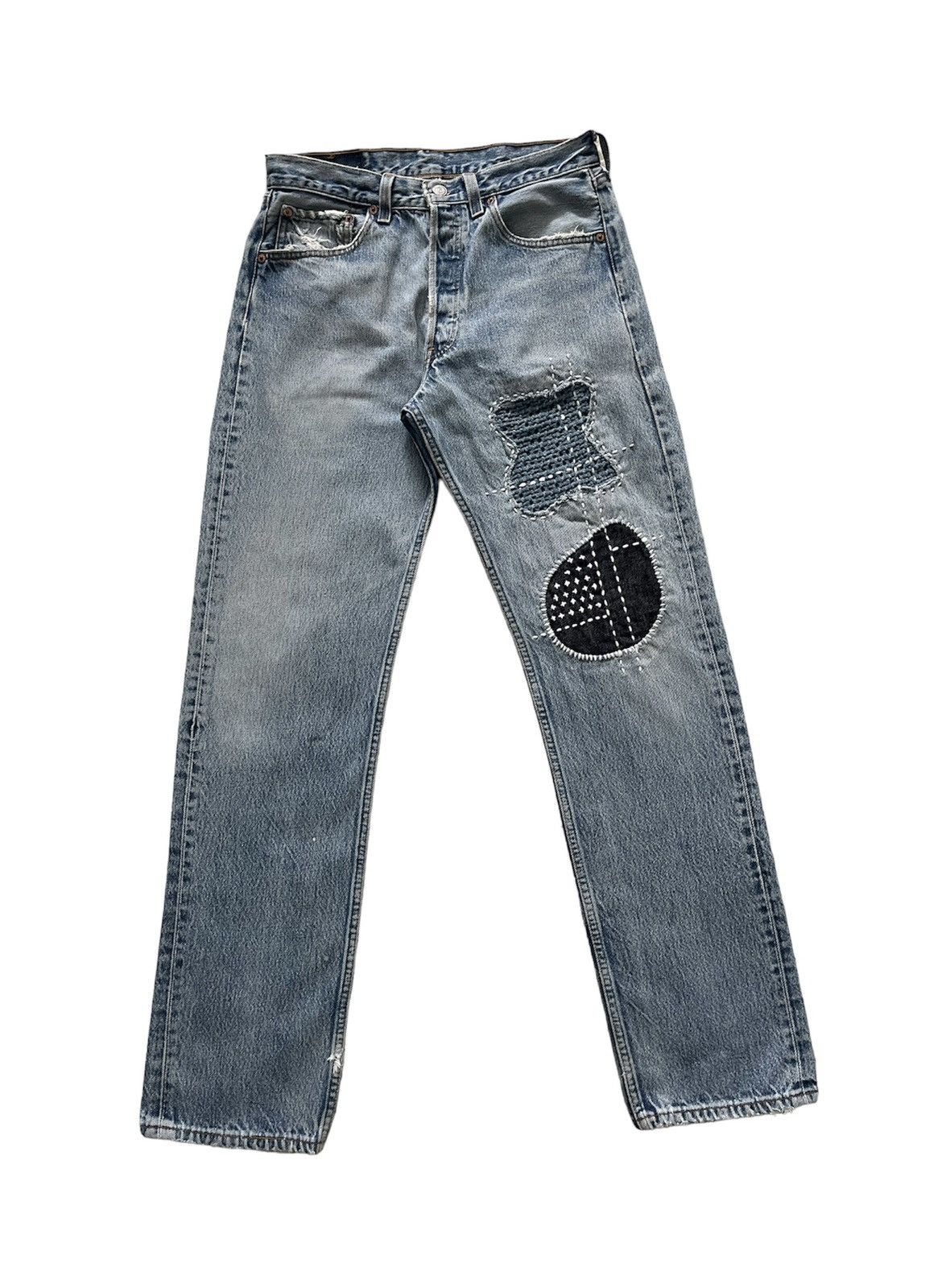 Levi's × Vintage 1 of 1 vintage levis 501 with sashiko stitching | Grailed