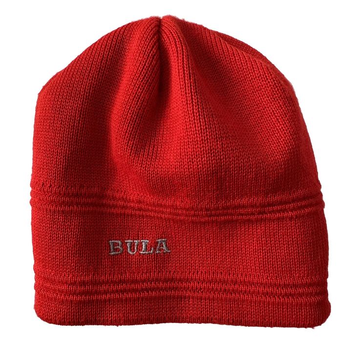 Other BULA Adult Ski Hat Beanie Red Knitted Winter Cozy Striped Hi ...