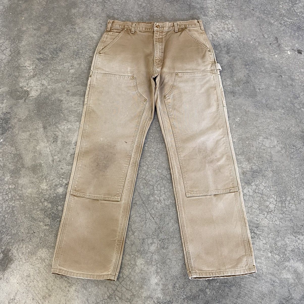 Carhartt × Vintage Vintage Carhartt Double Knee Faded Tan Carpenter ...