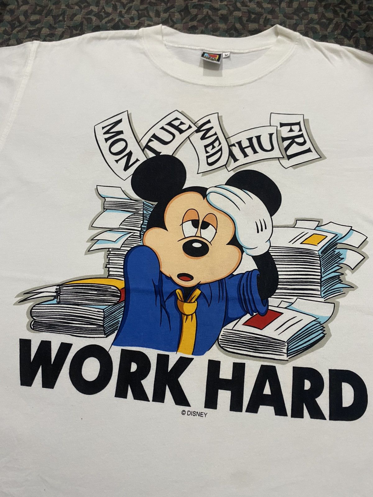 Disney × Mickey Mouse × Vintage Disney Mickey Mouse Work Hard Play Hard ...