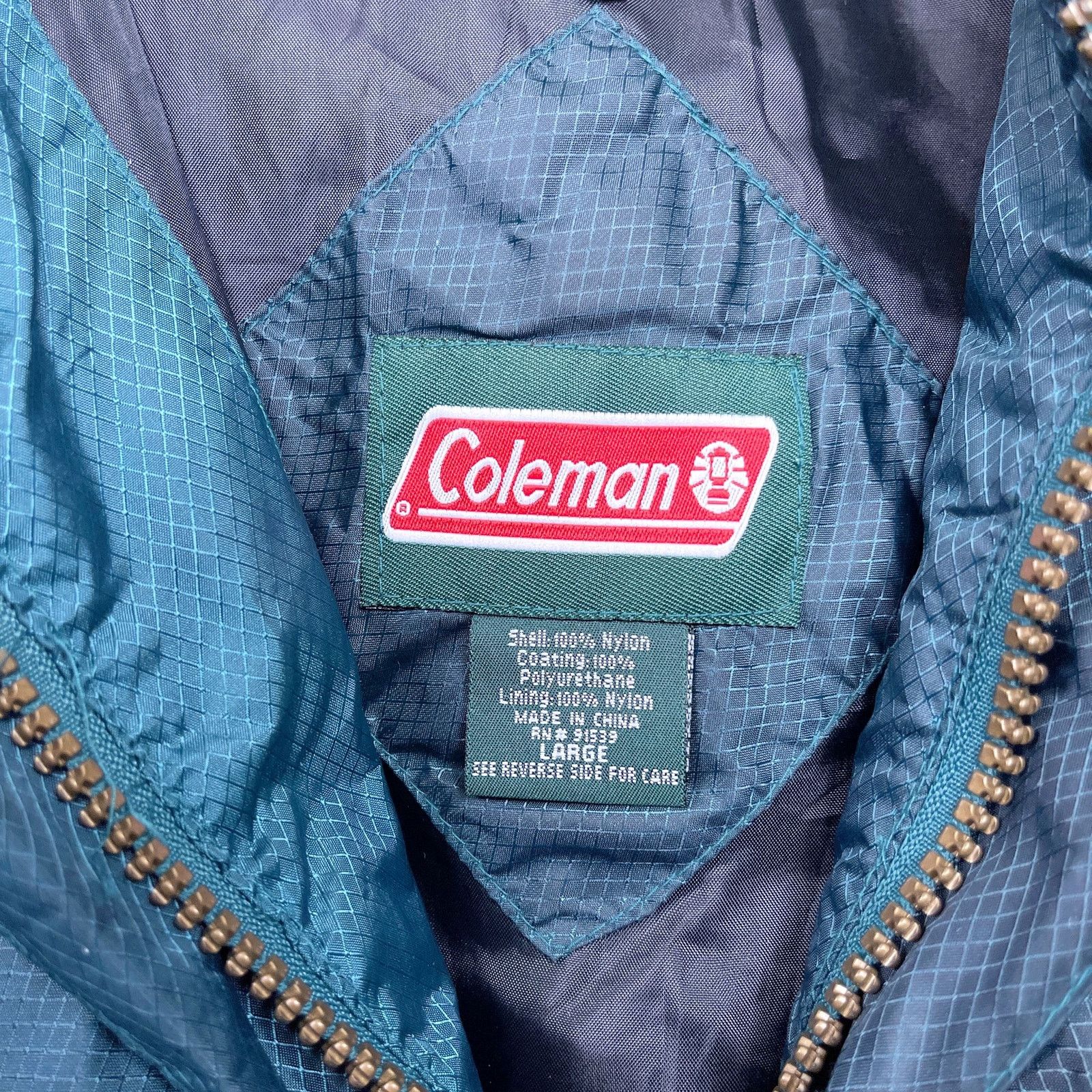 Coleman Coleman Vintage Nylon Ripstop Rain Track Jacket Green Mens L ...