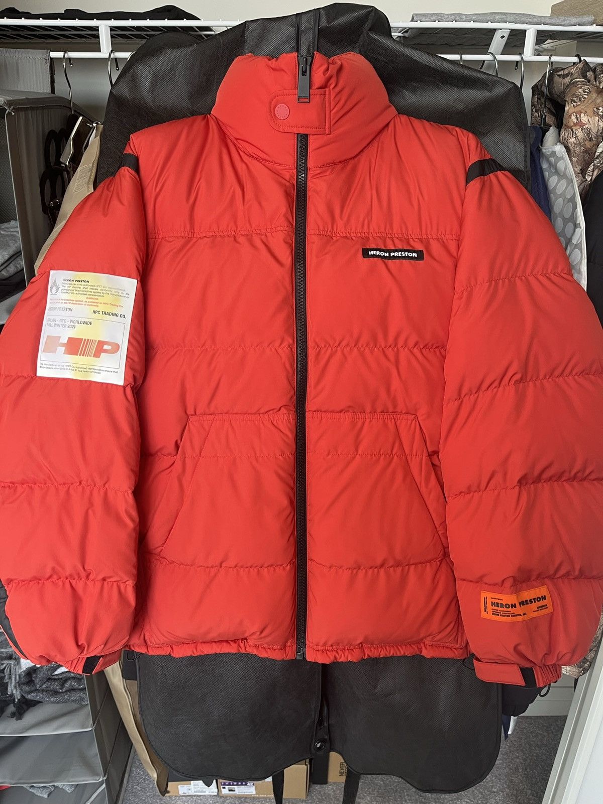 Heron Preston Heron Preston Label Nylon Puffer-NEW | $350 Retail $1600 ...