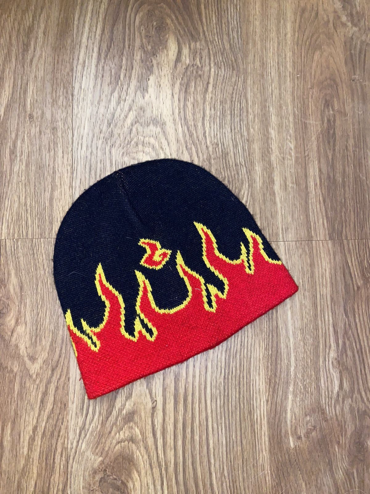 Japanese Brand × Streetwear × Vintage INFERNO FIRE FLAME BEANIE HAT Y2K ...