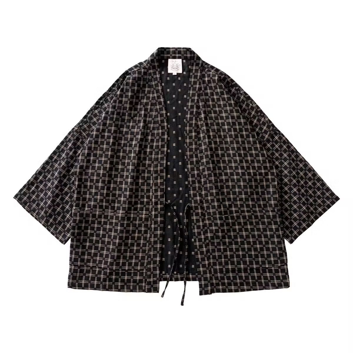 Custom × Japanese Brand 21SS Indigo Union Japan Black Checked Haori ...