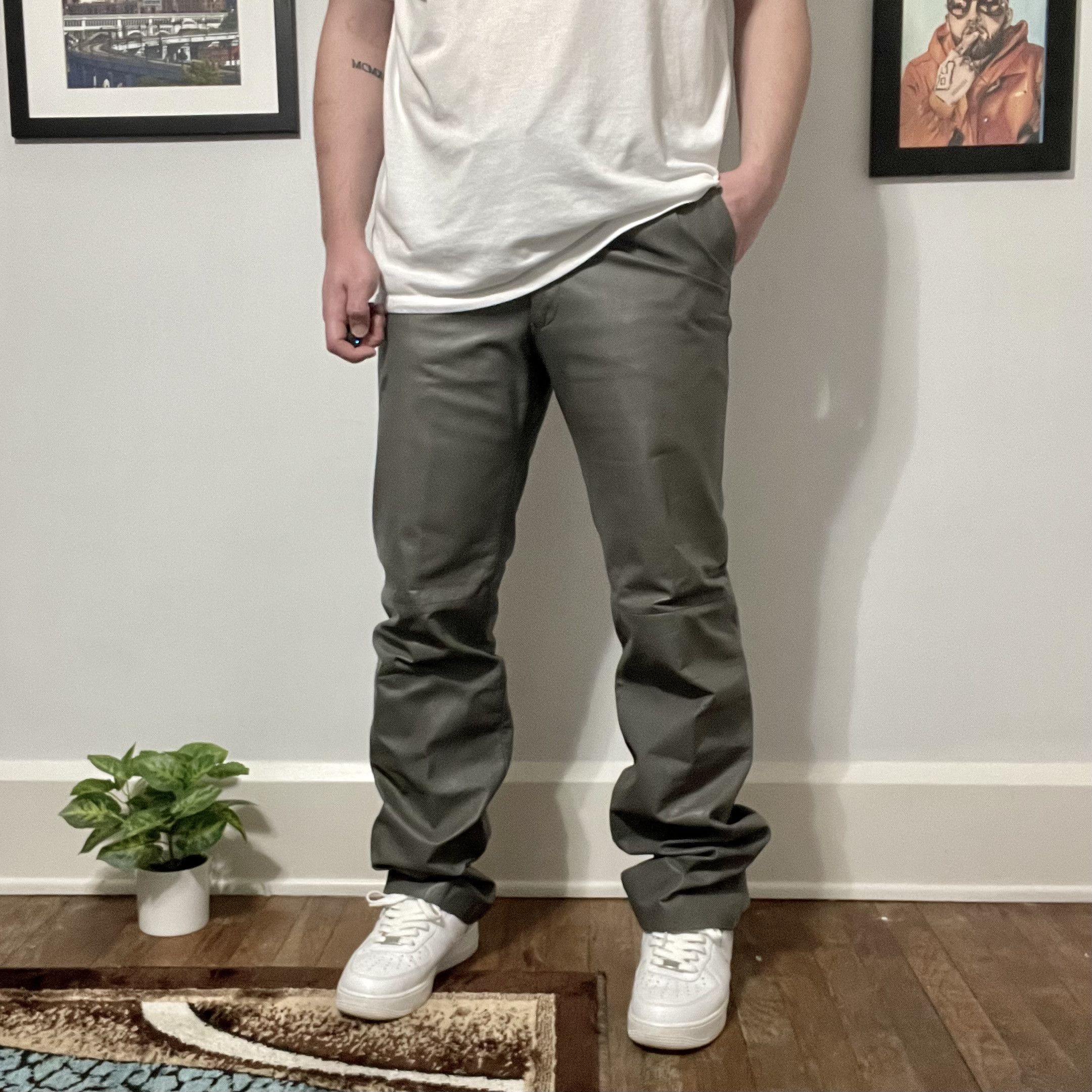 Designer × Other × Vintage Demain Vintage Gray Leather Pants - 32x34 ...