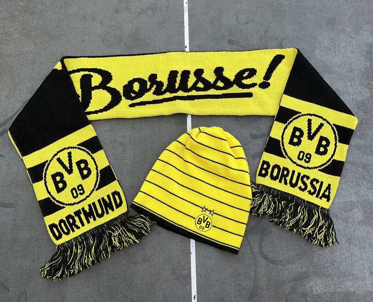Vintage Puma x Borussia Dortmund Vintage Fans Scarf & Hat | Grailed