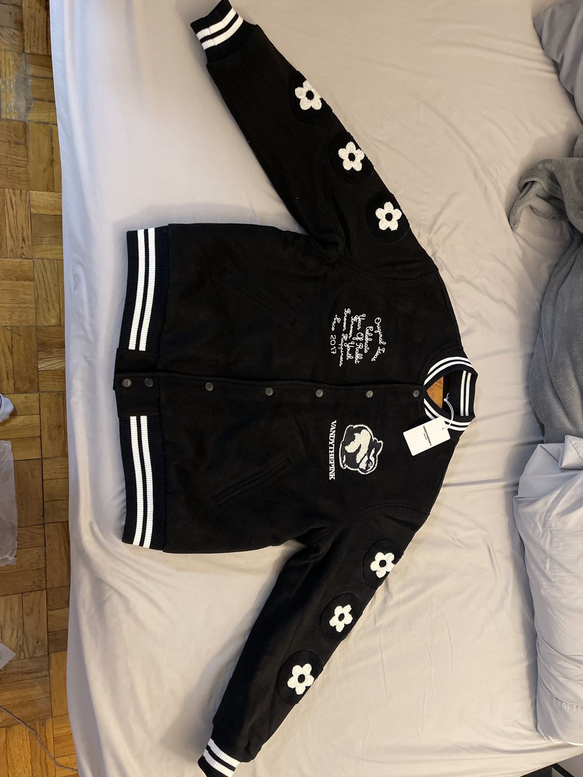 Vandy The Pink Year Of Rabbit Varsity Jacket Black | Grailed