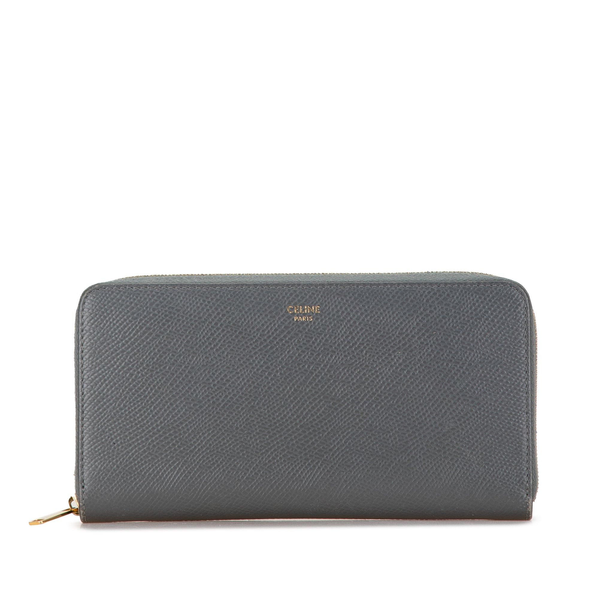 Celine CELINE Leather Zip Wallet Long Wallets | Grailed