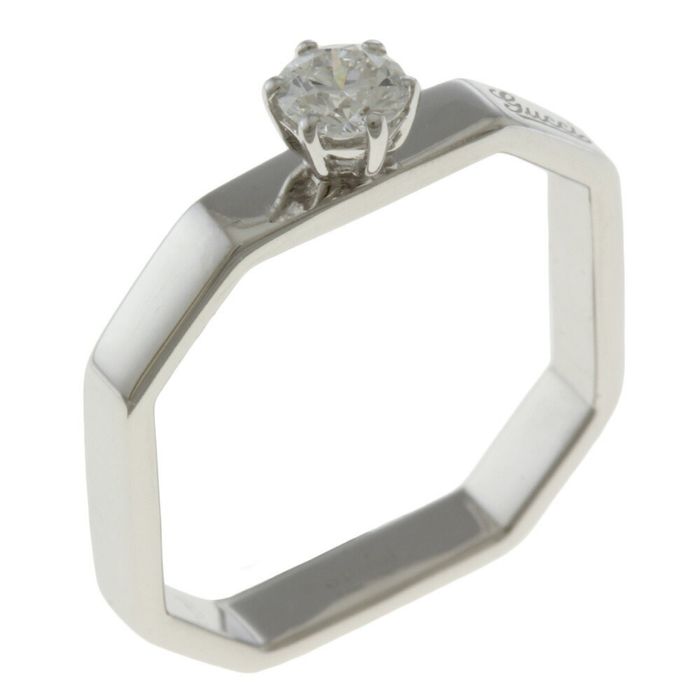 Gucci GUCCI Octagonal Ring No. 8 18k K18 White Gold Diamond Ladies | Grailed