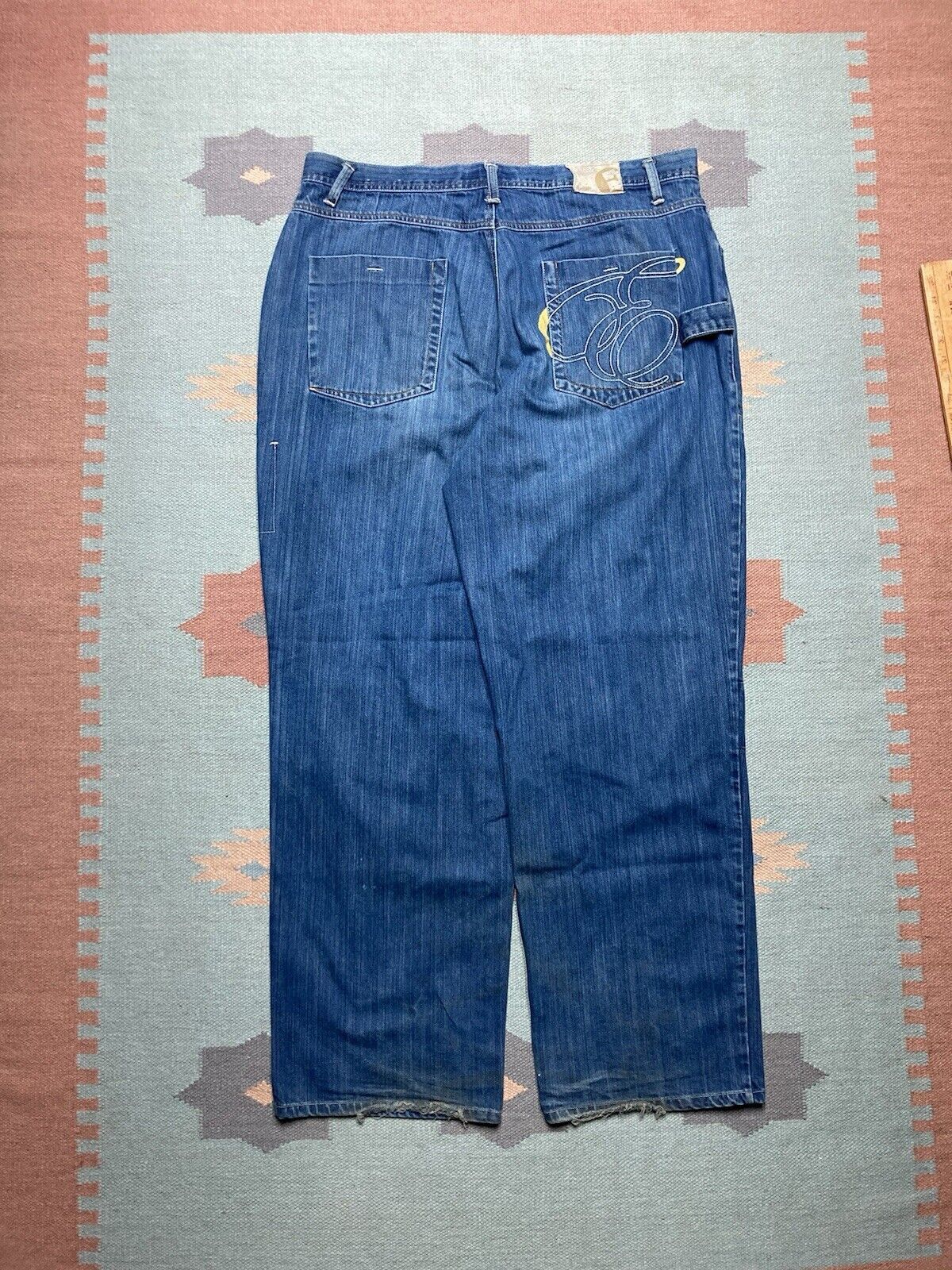 Jnco × Streetwear × Vintage VTG y2k baggy jeans embroidered wide pipes ...