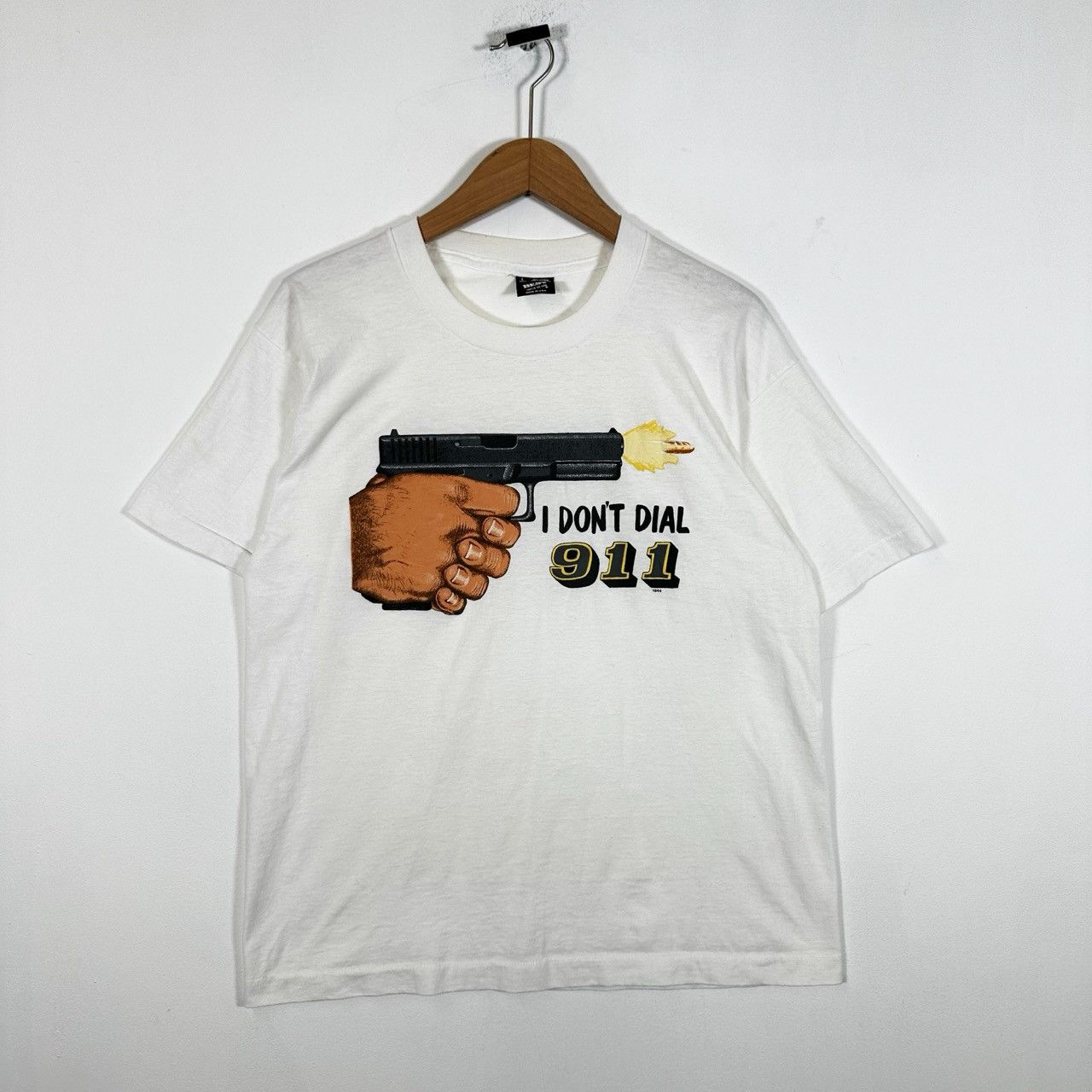 Streetwear Vintage 90s Single Stitch I Dont Dial 911 Graphic Tee | Grailed