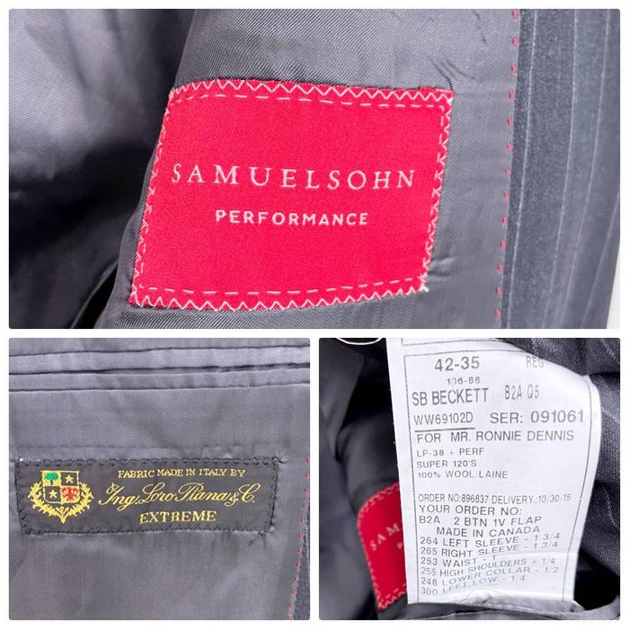 Samuelsohn Samuelsohn Performance Loro Piana Suit Gray Striped 42 | Grailed