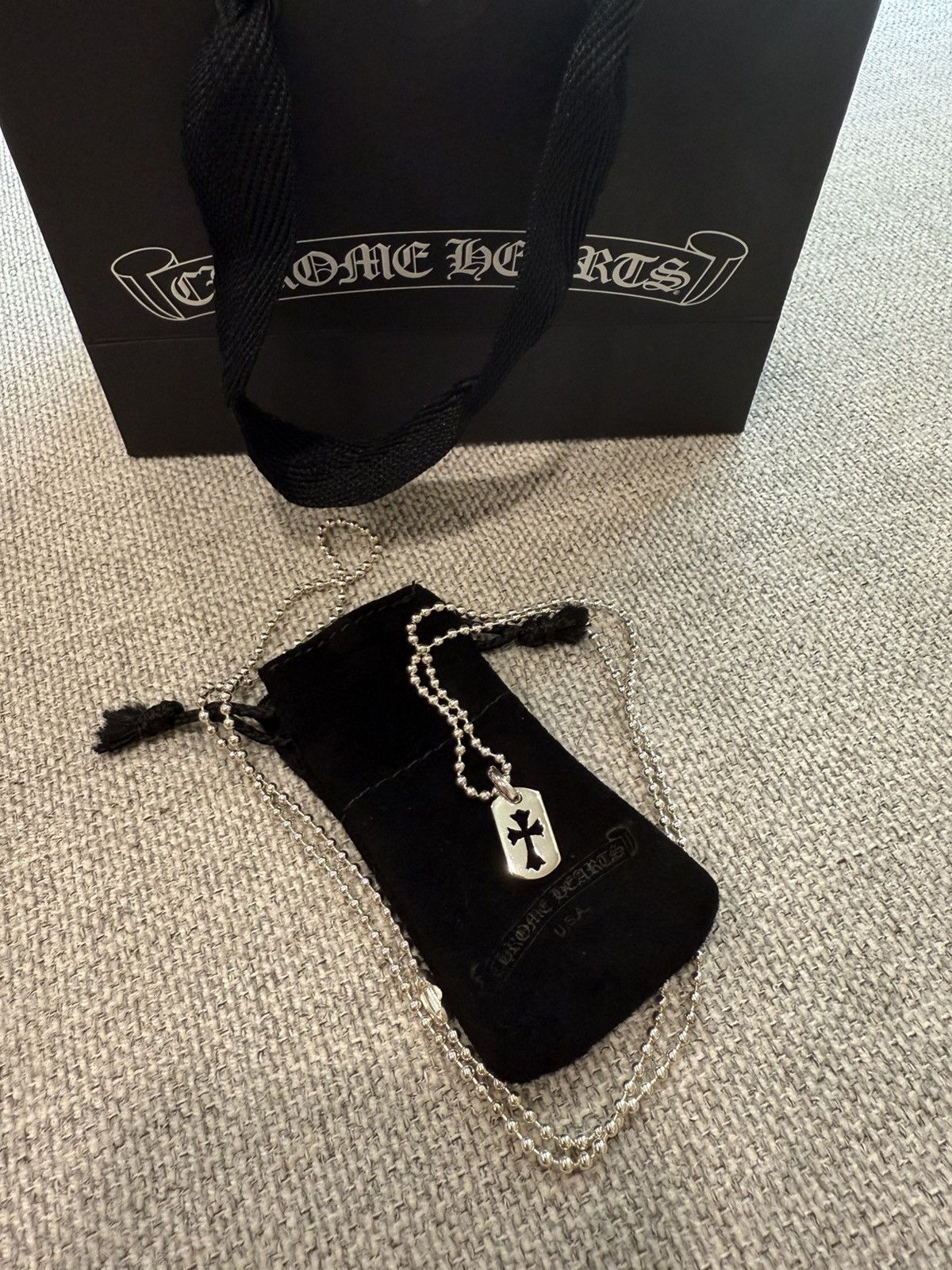 Chrome Hearts Chrome Hearts Cross Cutout Dog Tag | Grailed