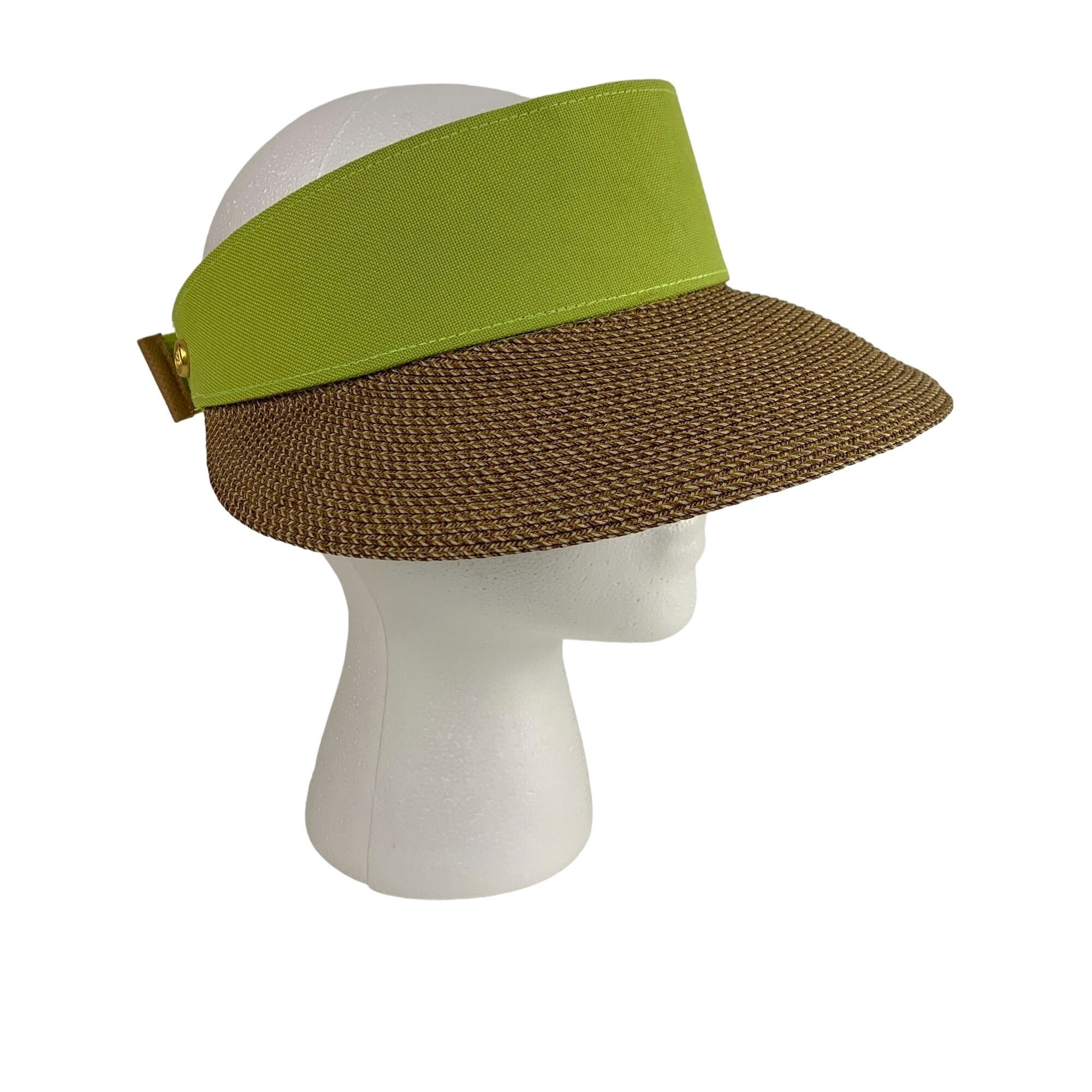 Designer Eric Javits Squishee Straw Champ Womens Visor Lime Green UV ...