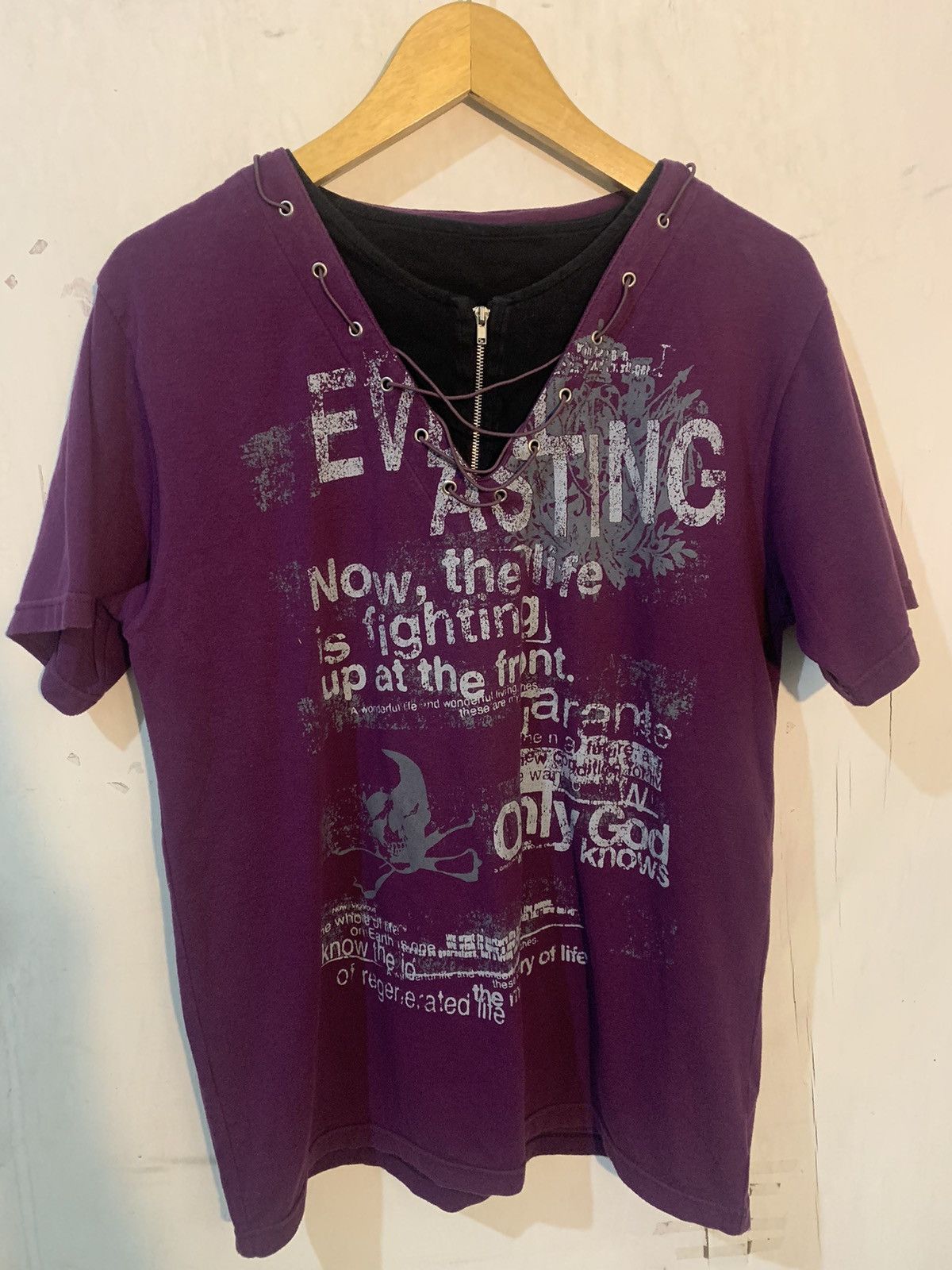 KMRii × Le Grande Bleu (L.G.B.) × Yasuyuki Ishii Japanese poem doubel layer Zipper gothic styel ...