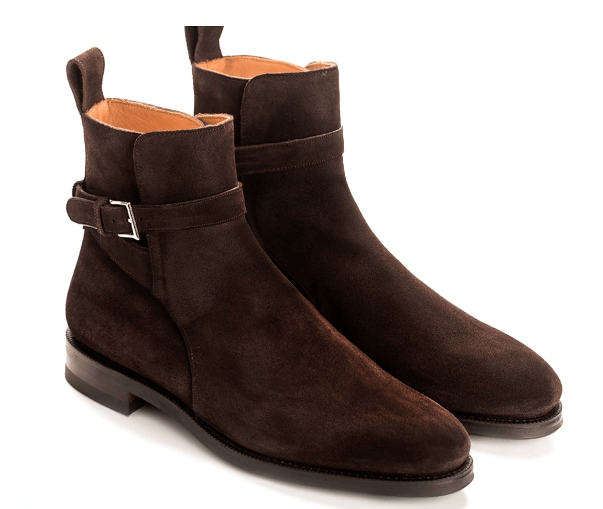 Meermin Meermin Handmade Brown Italian Suede Chelsea Jodphur Boots ...