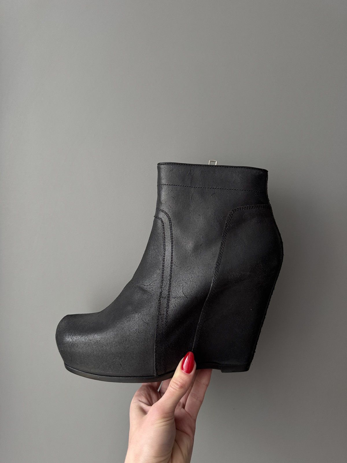 Avant Garde × Luxury × Rick Owens Rick Owens Wedges Leather Boots | Grailed