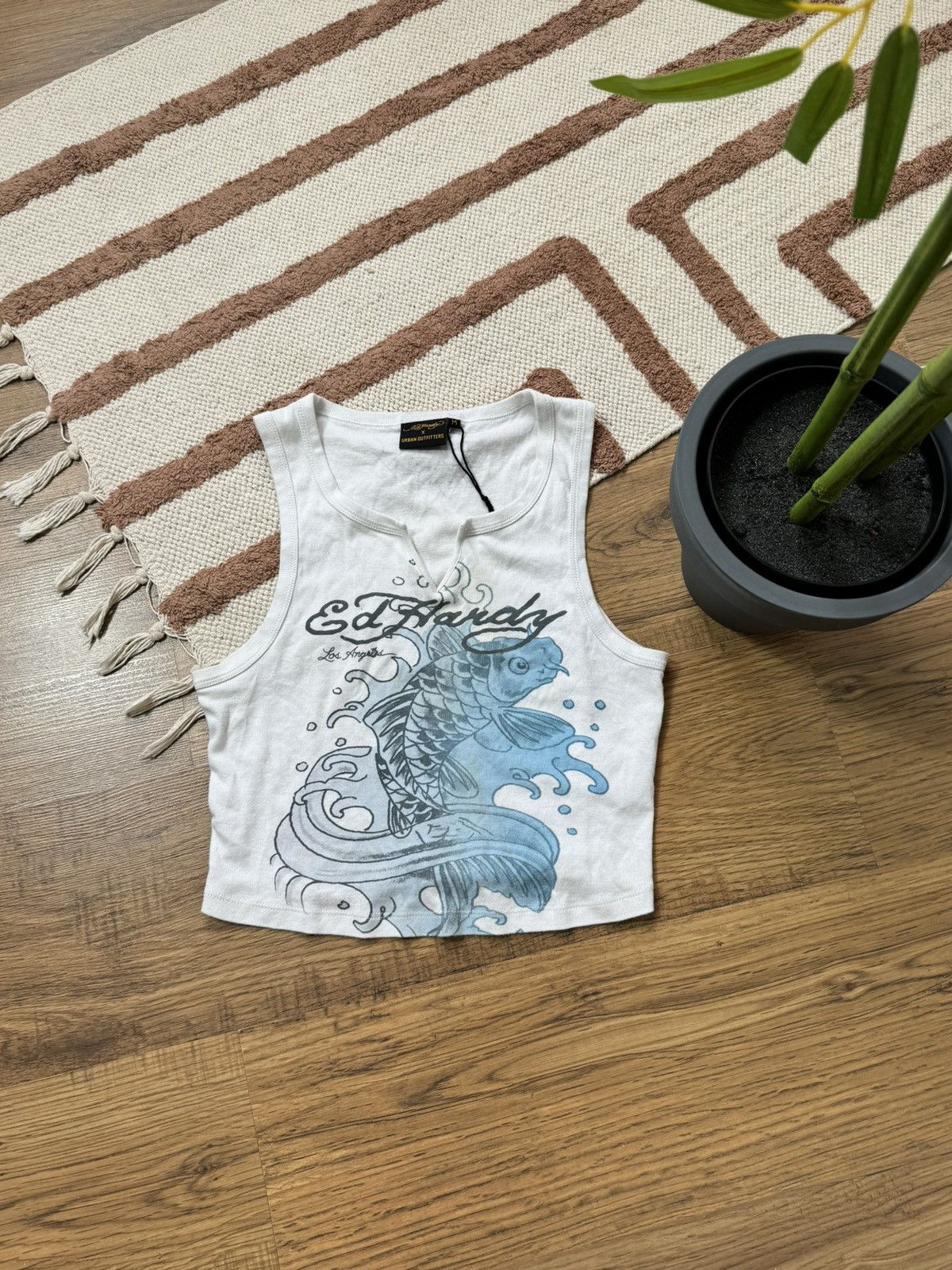 Urban Outfitters ED HARDY x URBAN OUTFITTERS FISH Y2K CROP TOP | Grailed