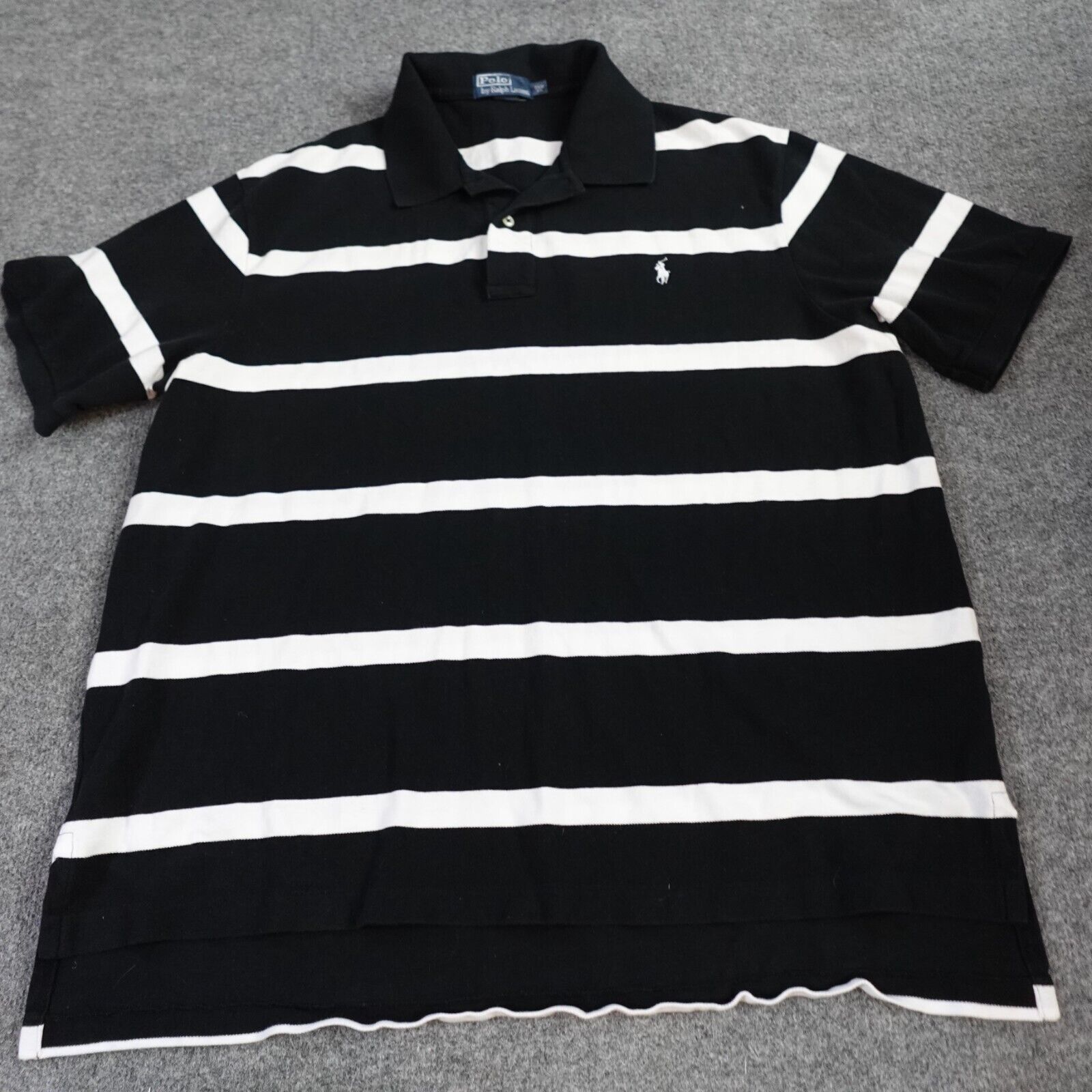 Polo Ralph Lauren Polo Ralph Lauren Mens Polo Shirt 2XB Black Striped ...