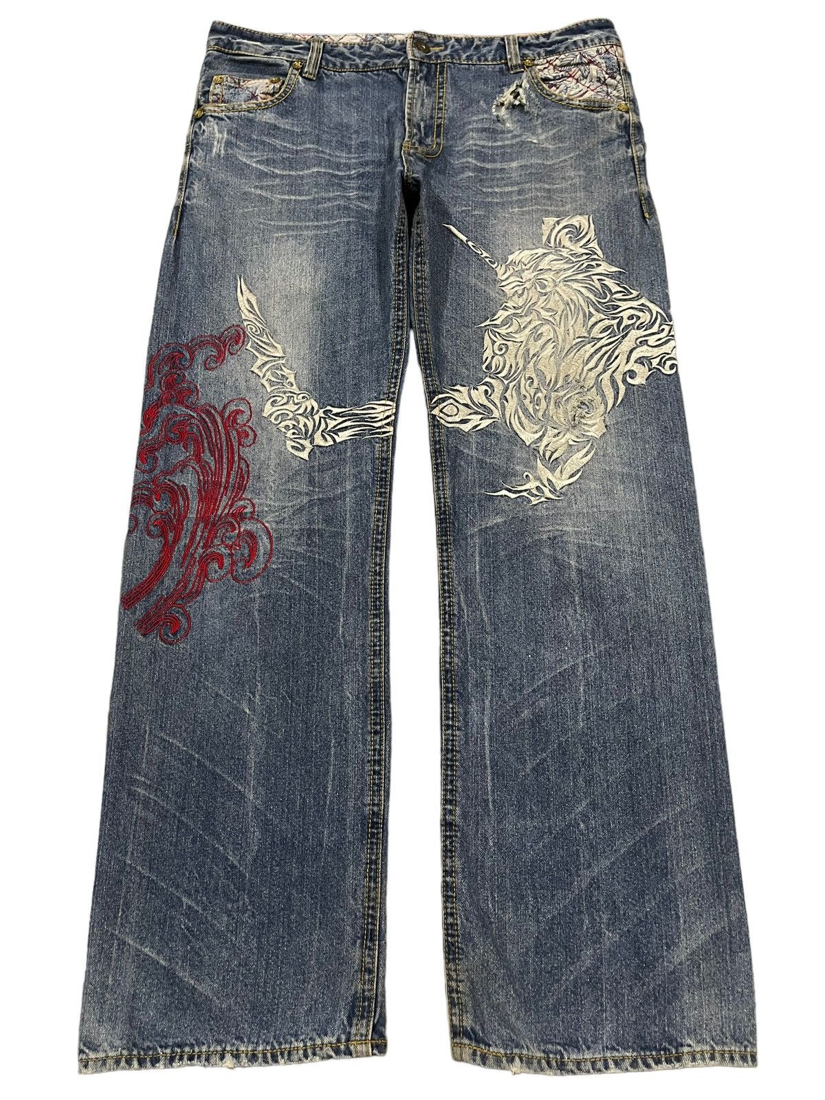 Rare Vintage Japan Anime Evangelion X Nishiki Embroidery Jeans | Grailed