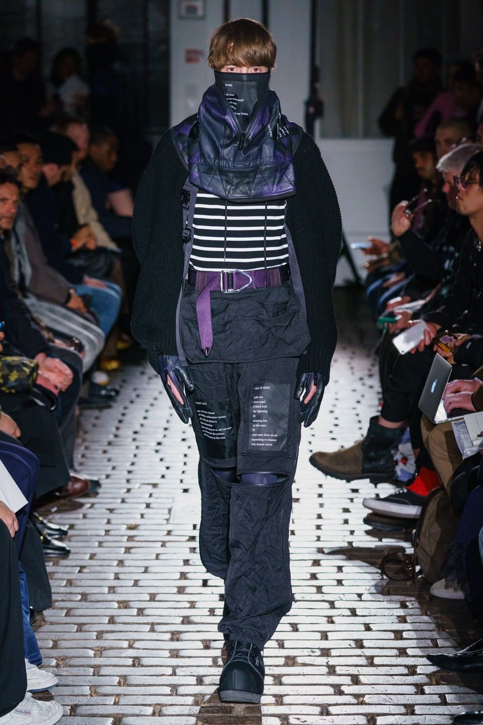 Takahiromiyashita The Soloist. 19aw winter zip poem patch sweatpants ...