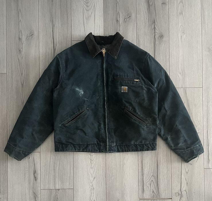 Vintage Vintage Washed Black Carhartt Detroit Jacket | Grailed