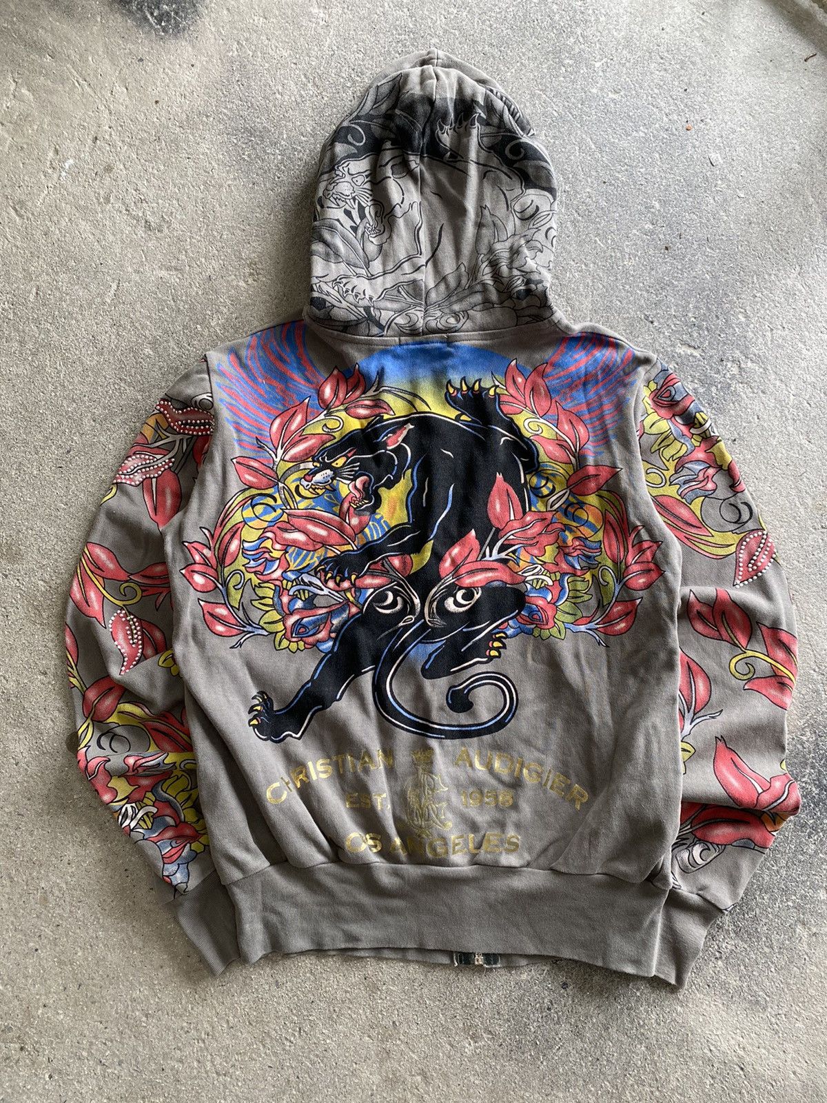 Vintage Ed hardy vintage zip hoodie Big logo Xs | Grailed