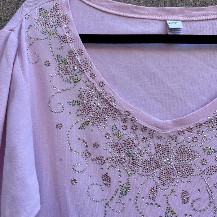 Vintage Large Vintage Pink Rhinestone Shirt | Grailed