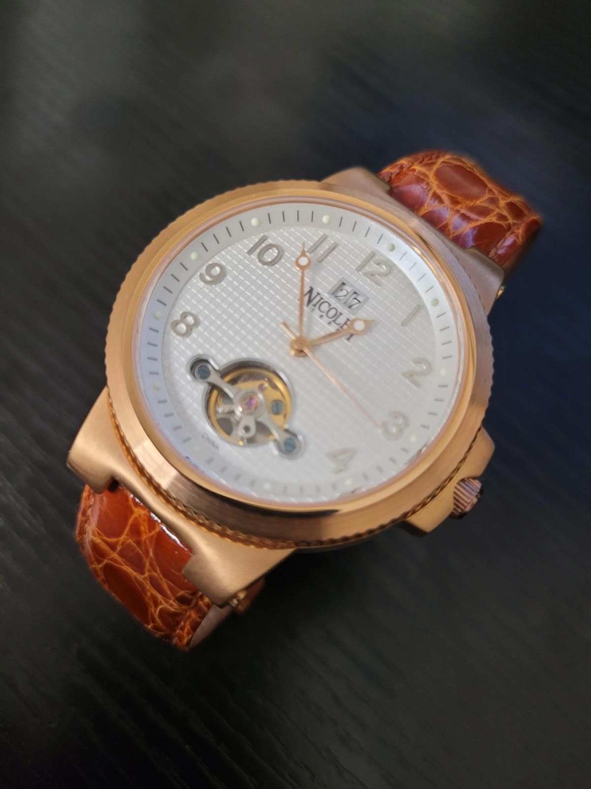 Designer 🔥RARE Nicolet 1886 Automatic Ostrich Band Men's Watch | Grailed