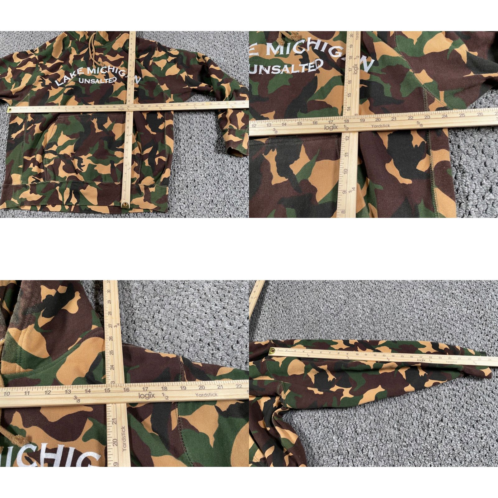 Vintage MV Sport Lake Michigan Unsalted Camouflage Hoodie Adult XL Pro ...