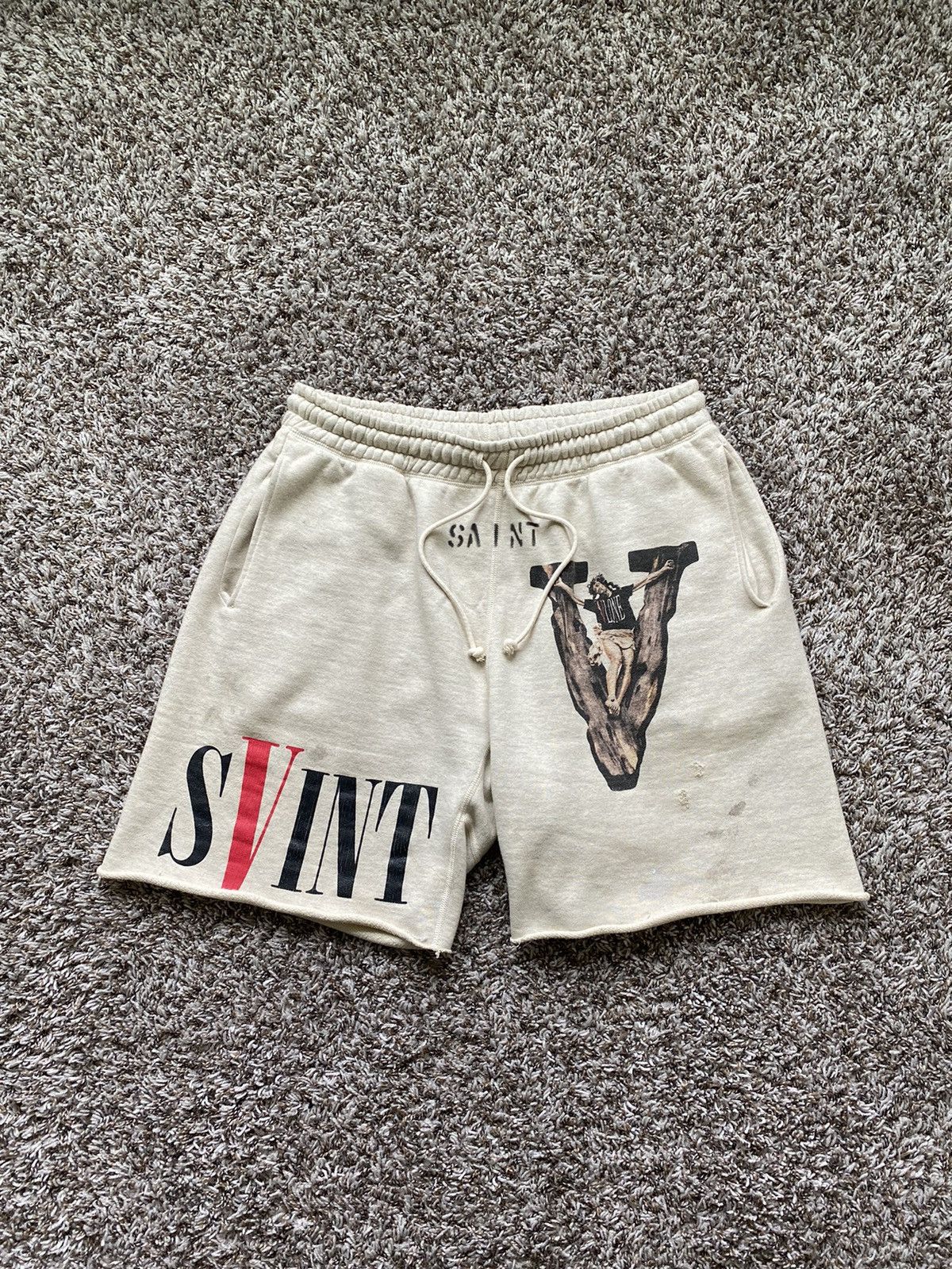 Saint Michael × Vlone VLONE SAINT MICHAEL SHORTS | Grailed
