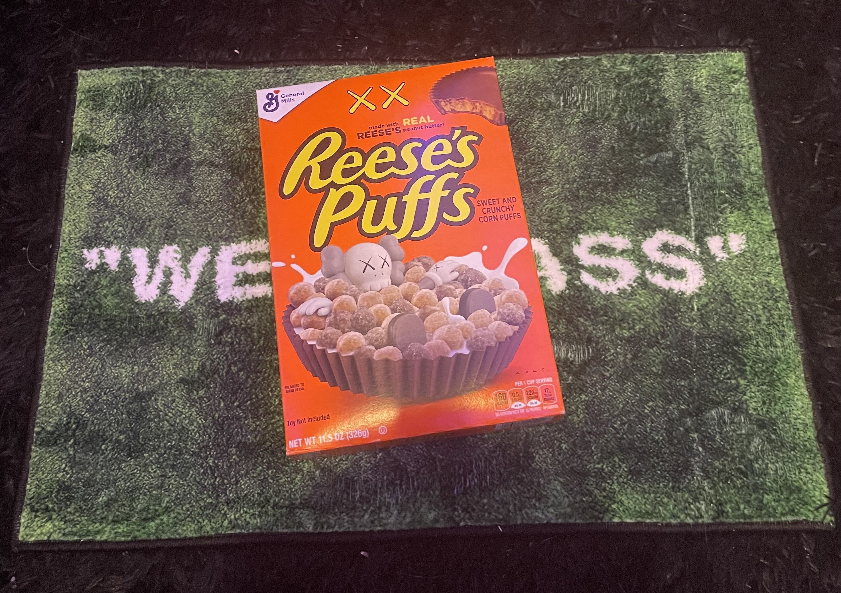 Kaws Kaws Reeses Puffs Cereal Box (Sealed) | Grailed