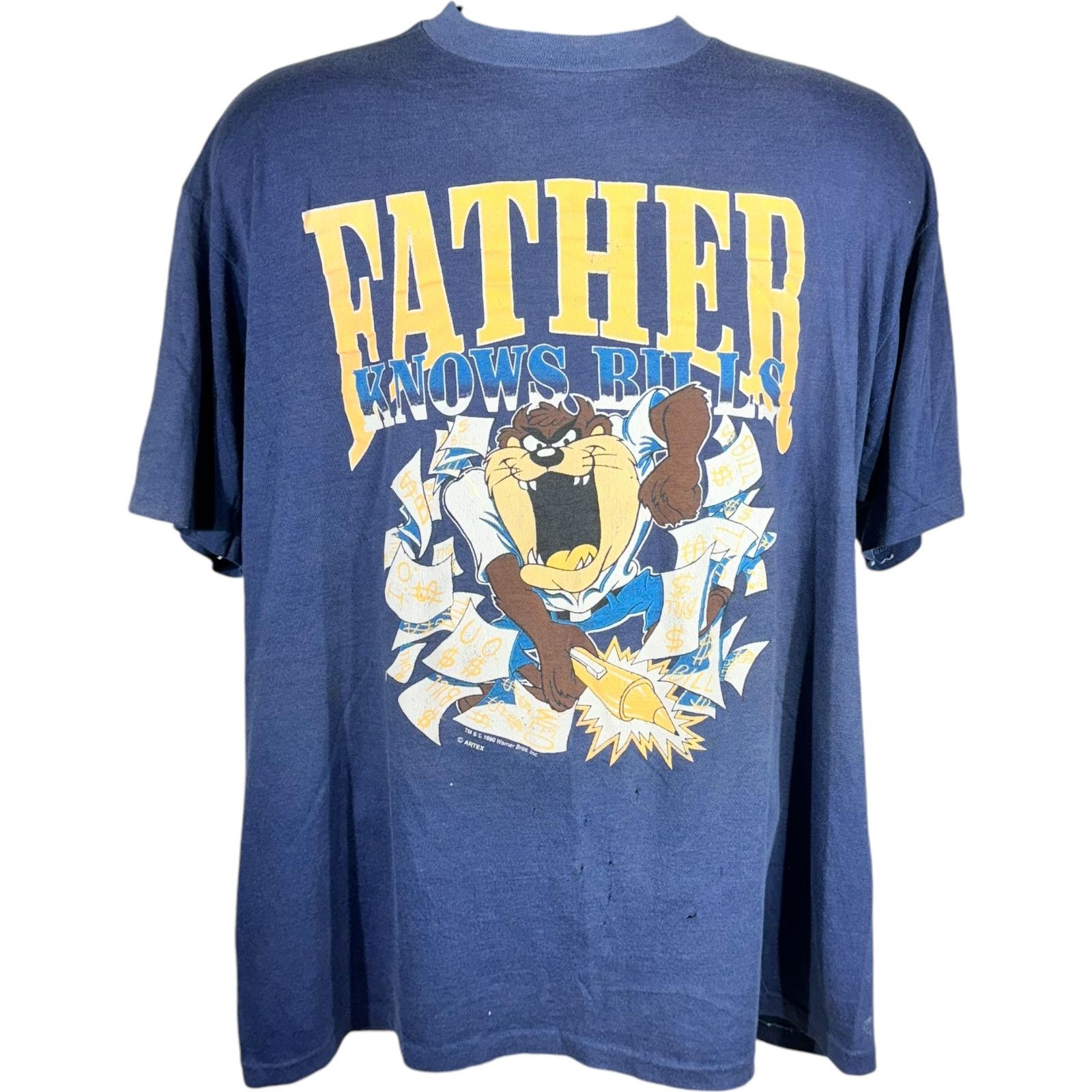 Warner Bros Vintage Taz "Father Knows Bills" Looney Tunes Tee 1990 ...