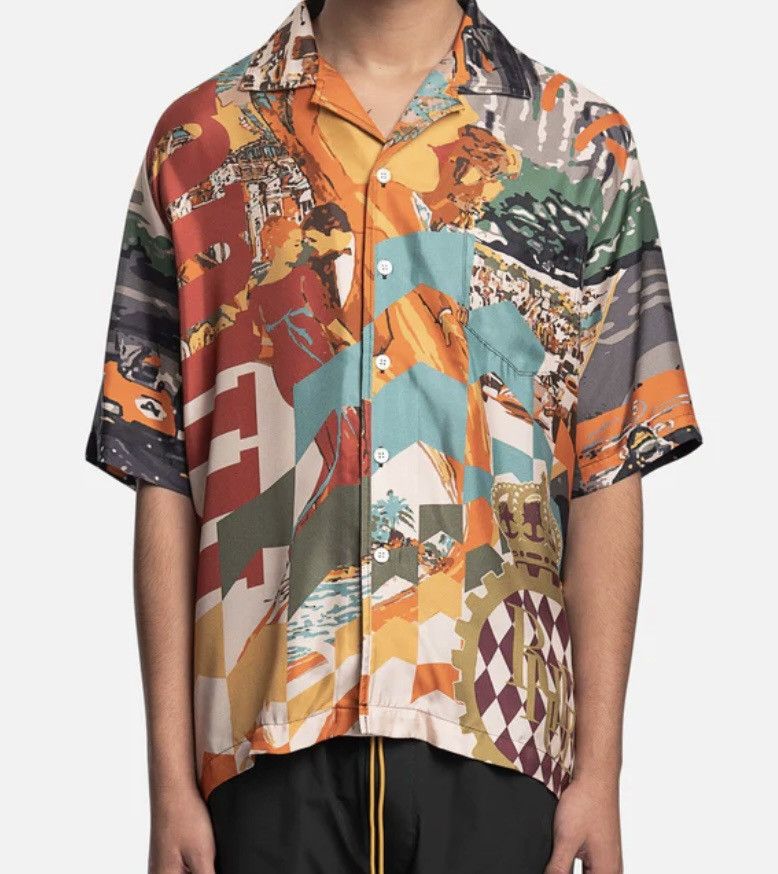 Rhude Rhude Racing Silk SS Button Up Shirt NWT - Size Large | Grailed