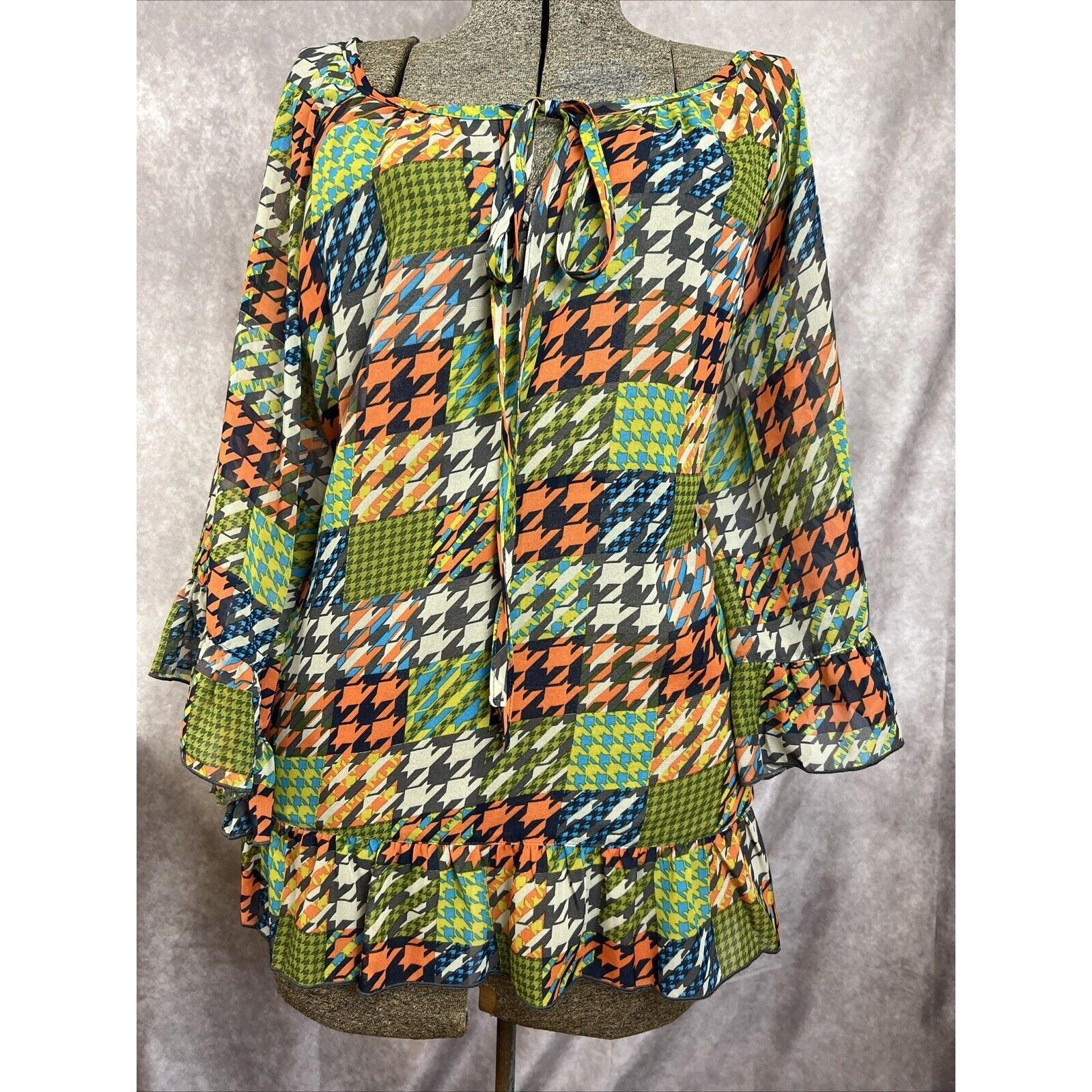 Other Ivy Jane Kimono Tunic Top Womens XL 2X Sheer Floral Boho Cov ...