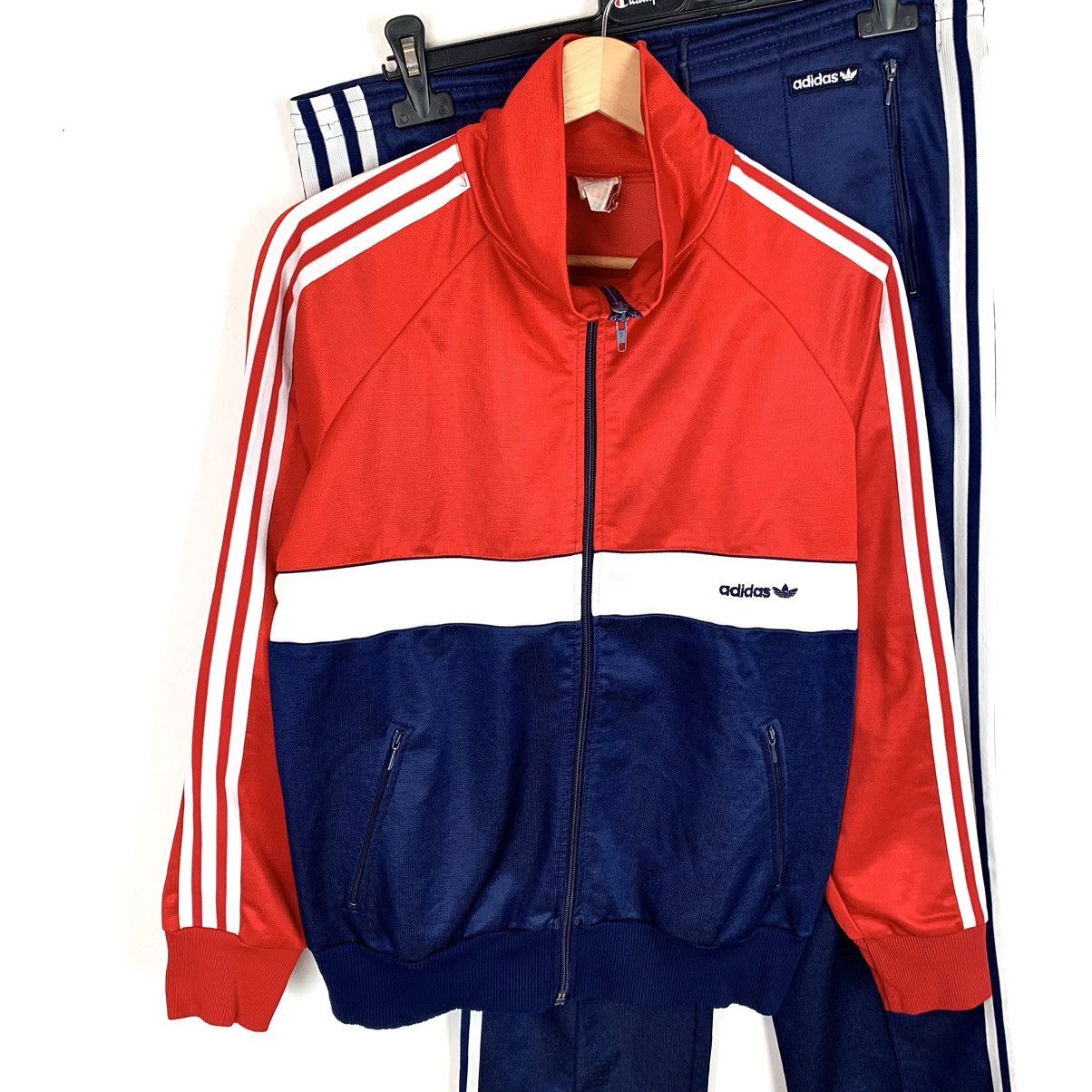 Adidas × Streetwear × Vintage Adidas Vintage Tracksuit Top Pants Suit ...